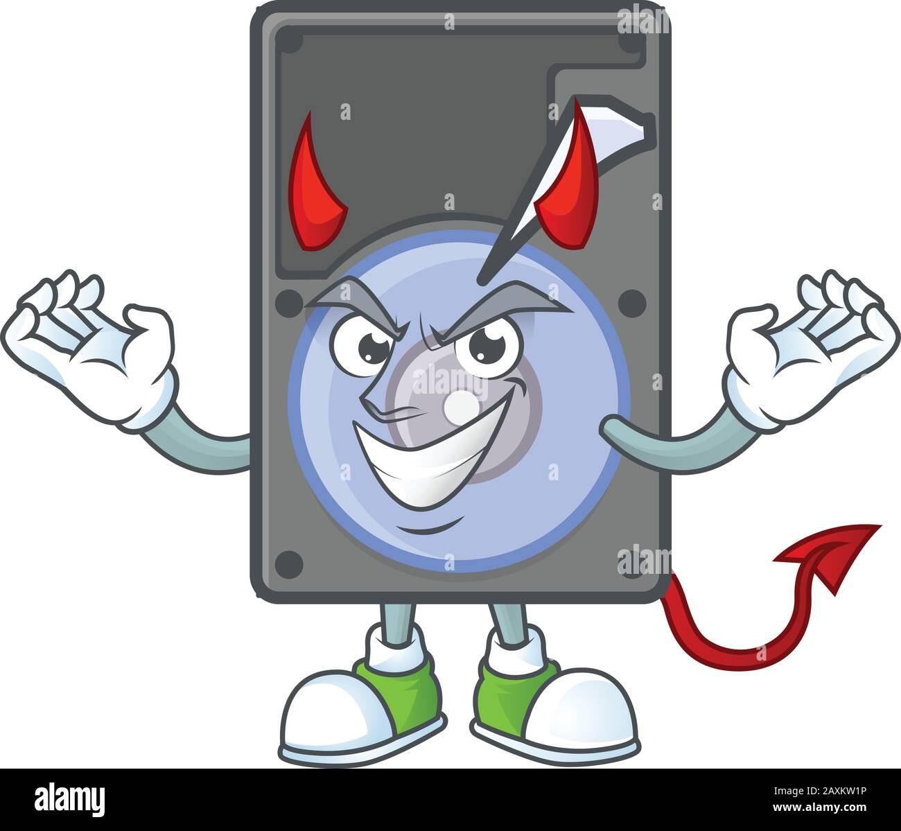 A cruel devil hard disk Cartoon character design Stock Vector Image ...