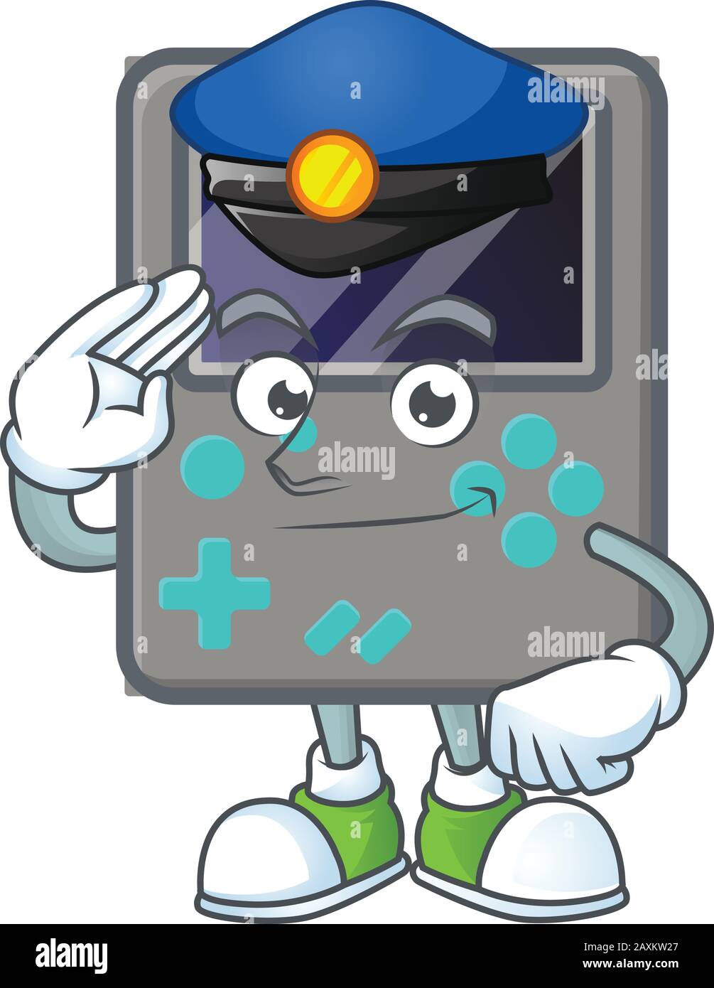 A character design of game console working as a Police officer Stock ...