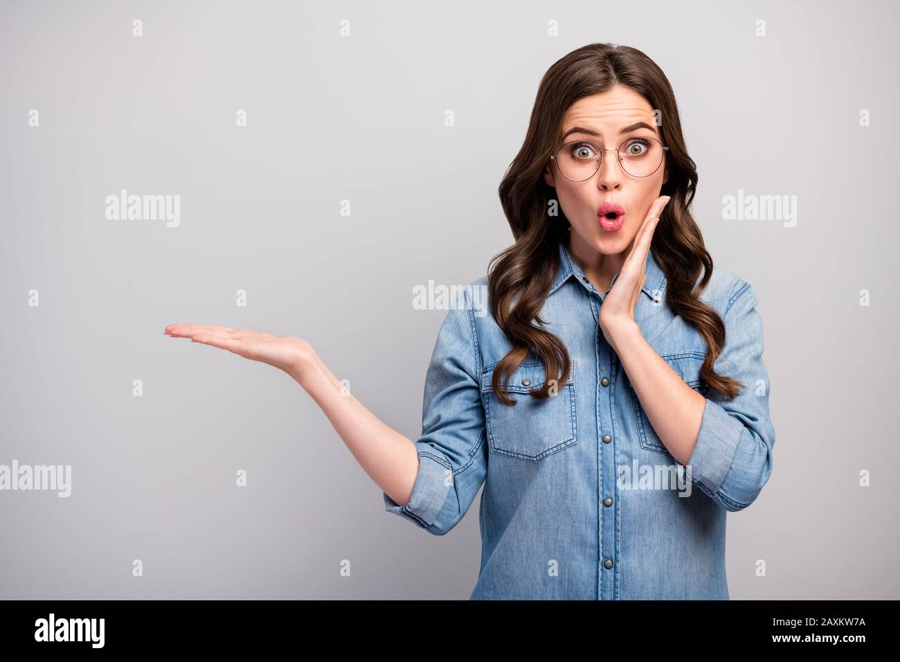 Photo Of Crazy Speechless Business Lady Hold Hand Cheekbone New Product