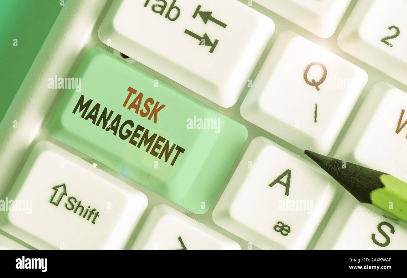 Handwriting text writing Task Management. Conceptual photo the process ...