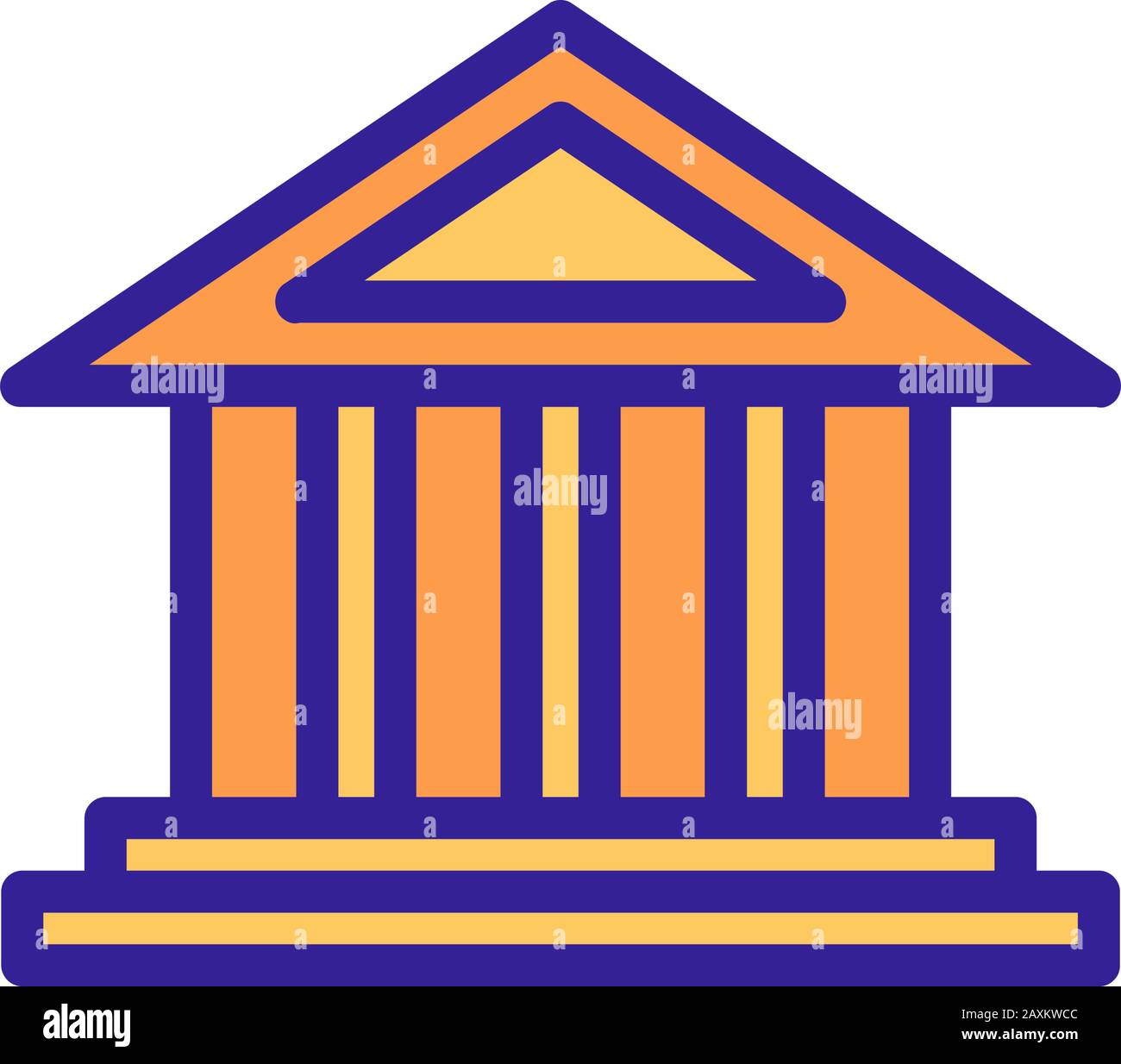 Greece building icon vector. Isolated contour symbol illustration Stock ...