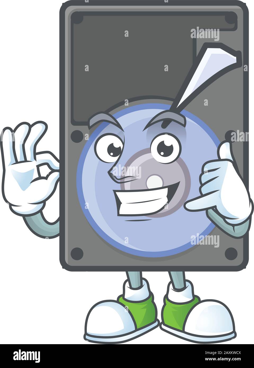 Call me funny hard disk mascot picture style Stock Vector Image & Art ...