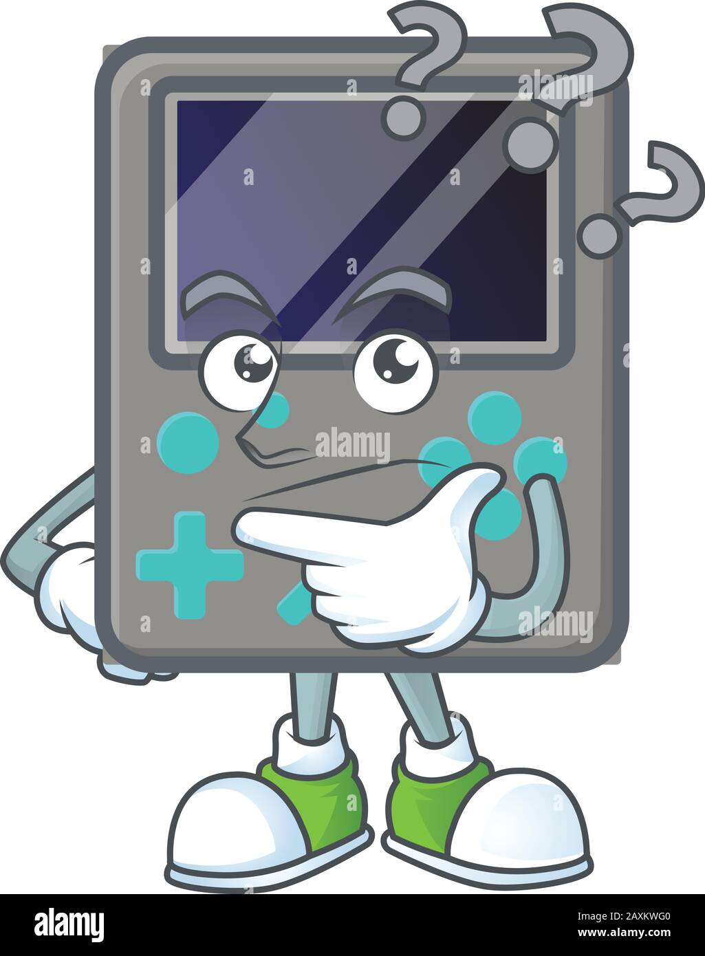 Game console cartoon mascot style in a confuse gesture Stock Vector ...