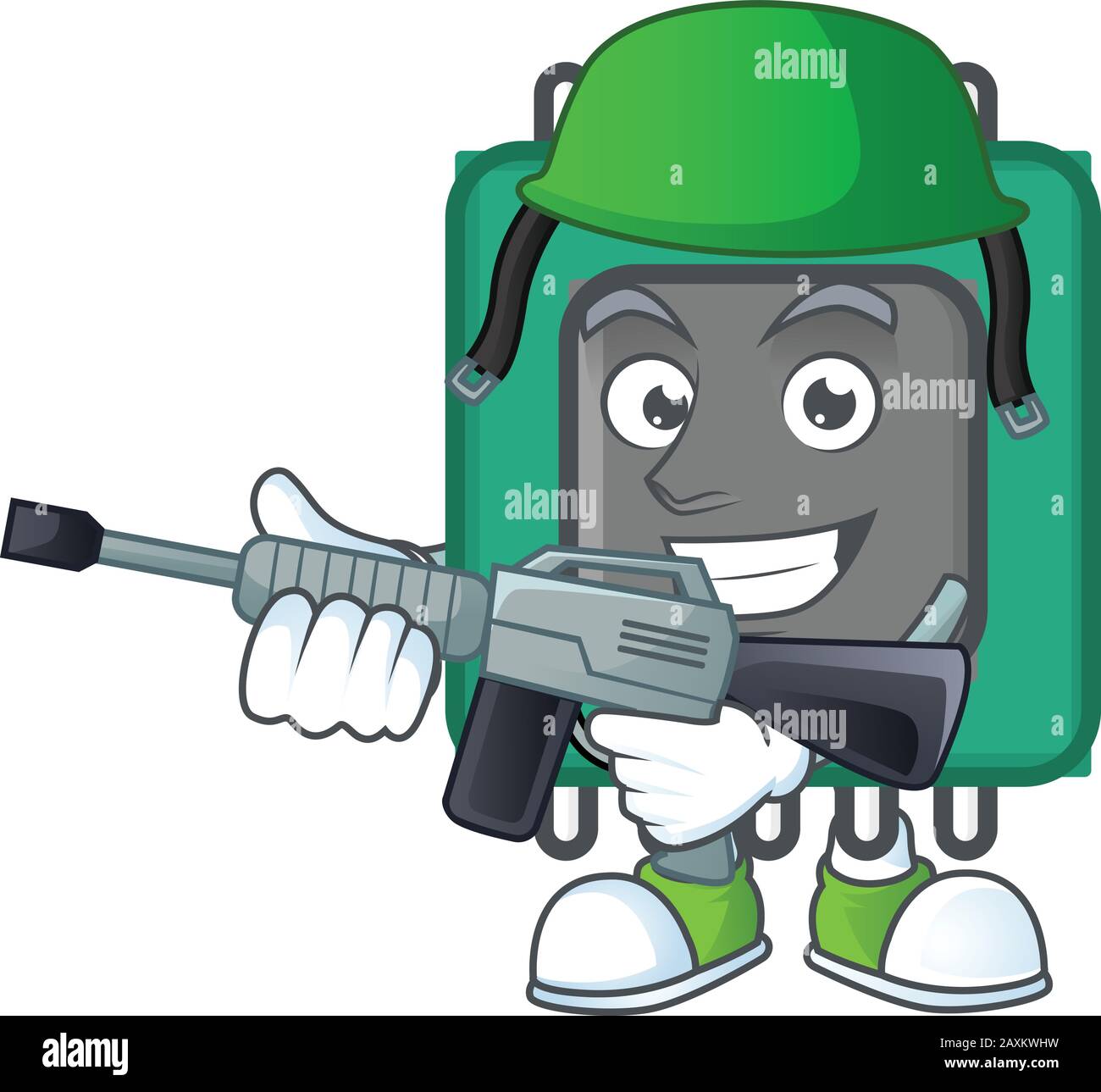 RAM mascot design in an Army uniform with machine gun Stock Vector ...