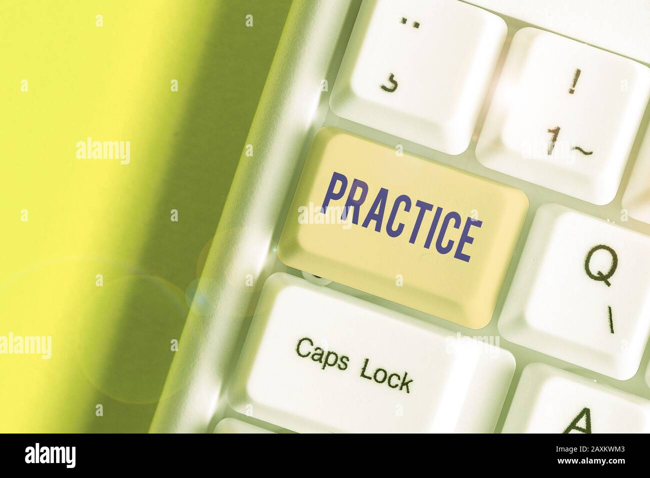 Conceptual hand writing showing Practice. Concept meaning the actual ...