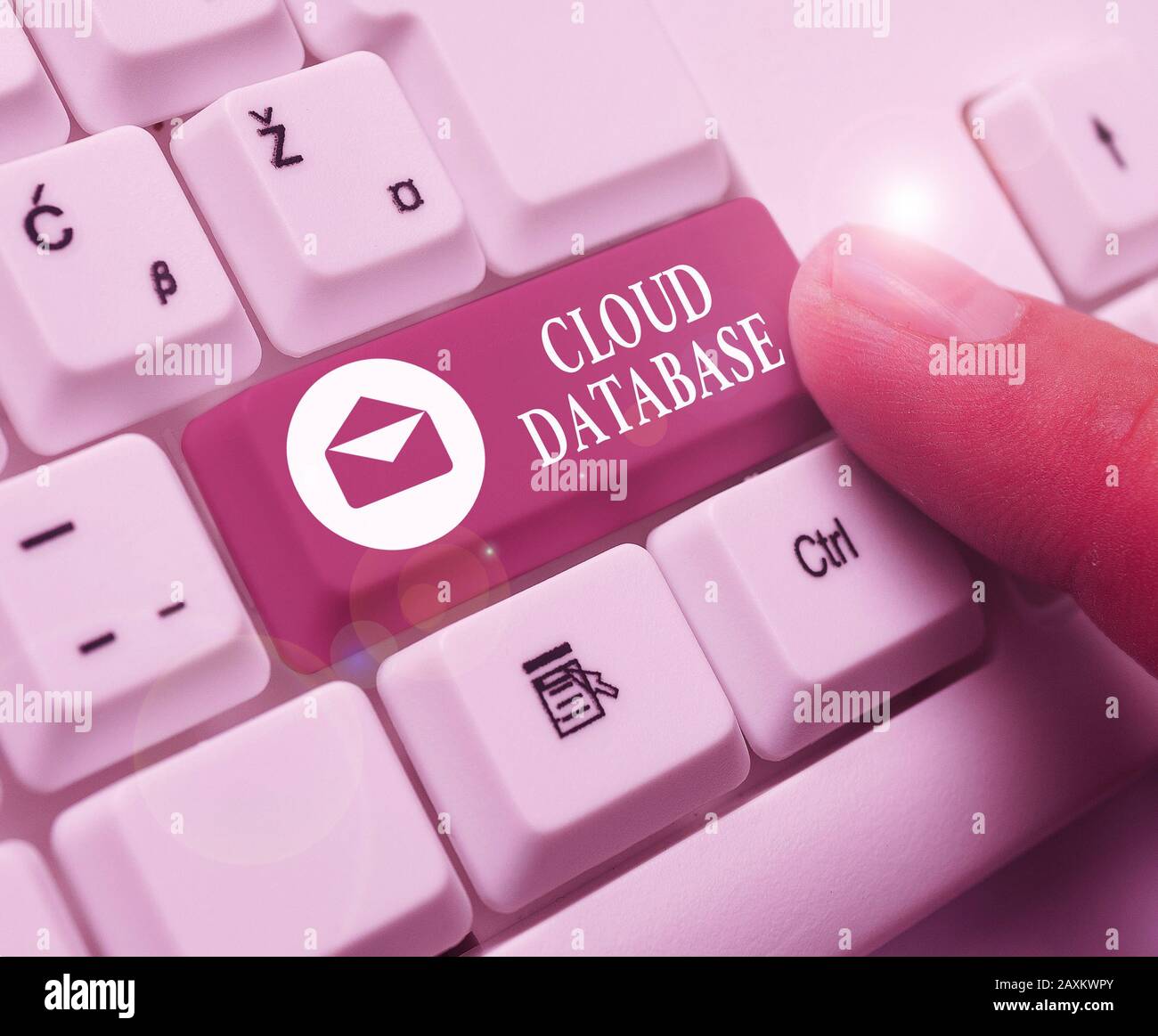 Conceptual hand writing showing Cloud Database. Concept meaning optimized or built for a ...