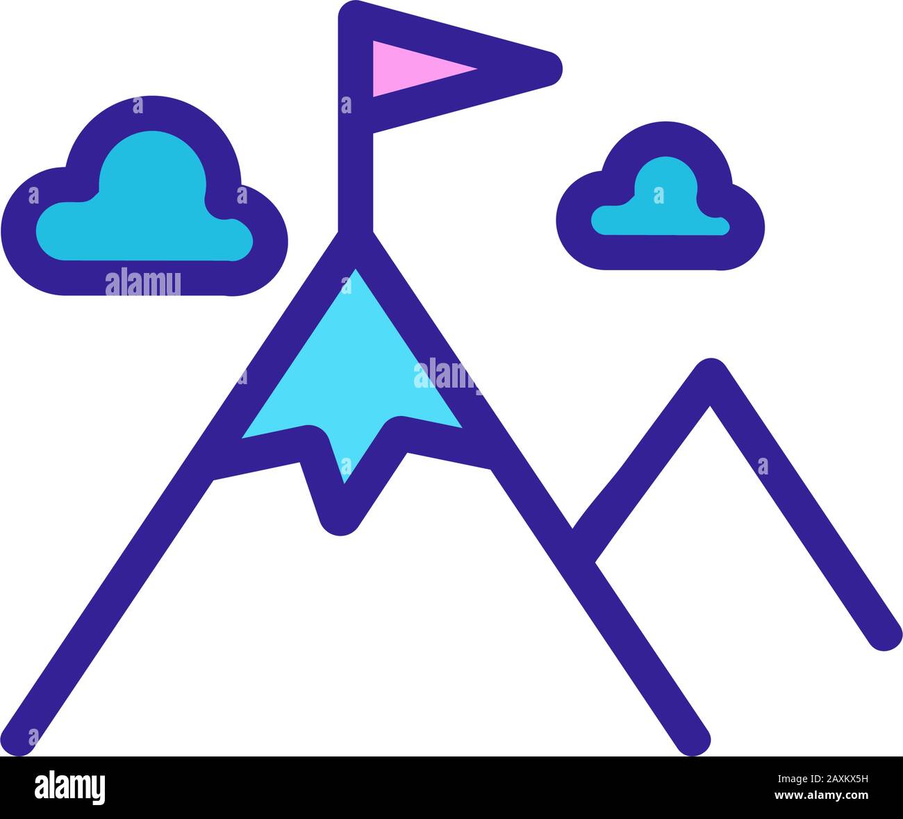 Mountain icon vector. Isolated contour symbol illustration Stock Vector ...