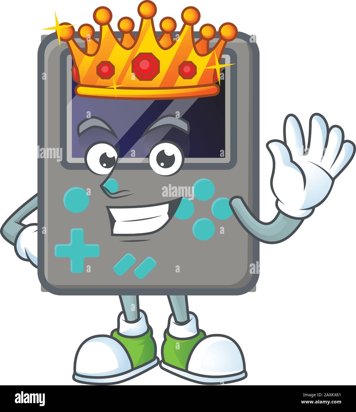 A dazzling of game console stylized of King on cartoon mascot design ...