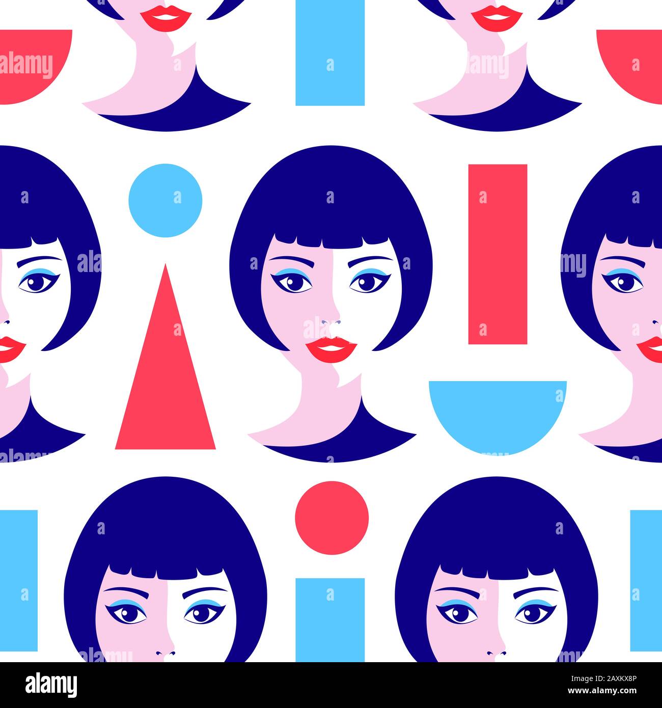 woman faces and geometric figures Stock Vector Image & Art - Alamy