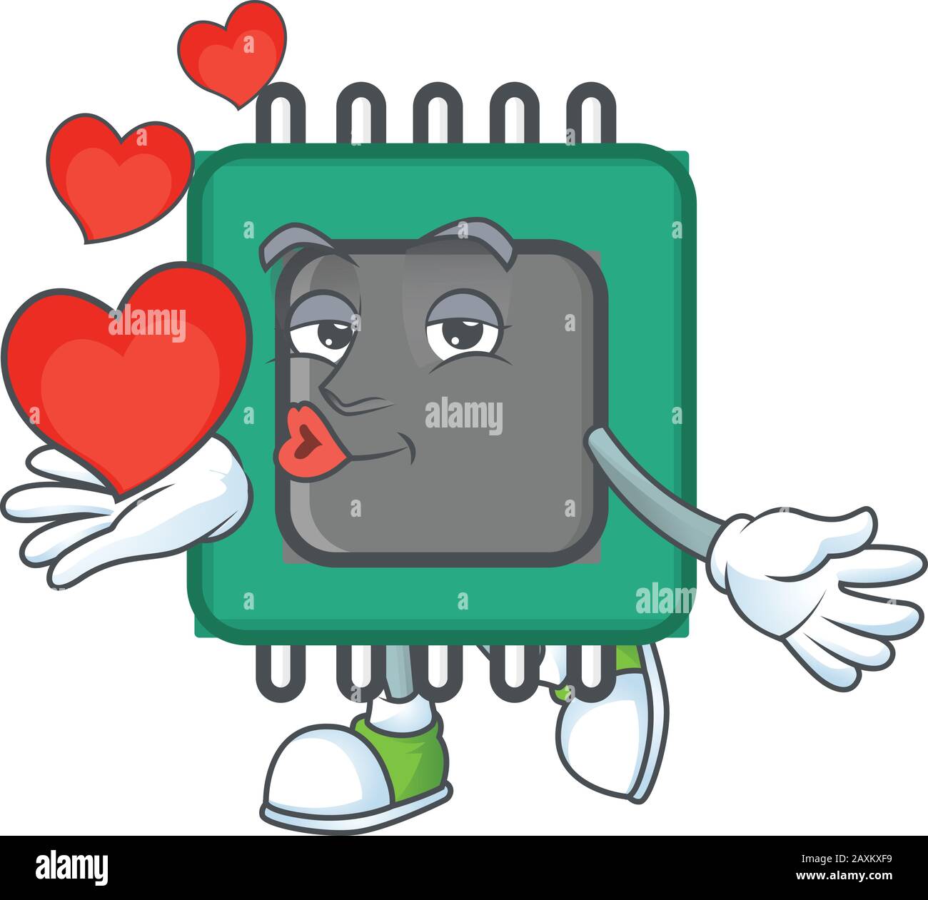 A sweetie RAM cartoon character holding a heart Stock Vector Image ...