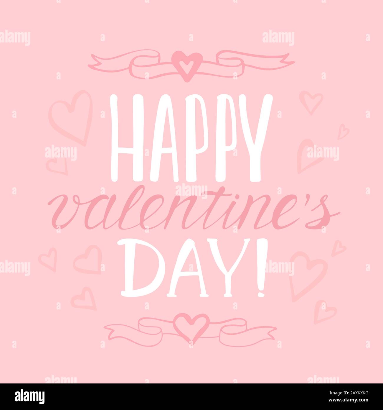 Valentine day doodle Handwritten text. Hand drawn romantic lettering ...
