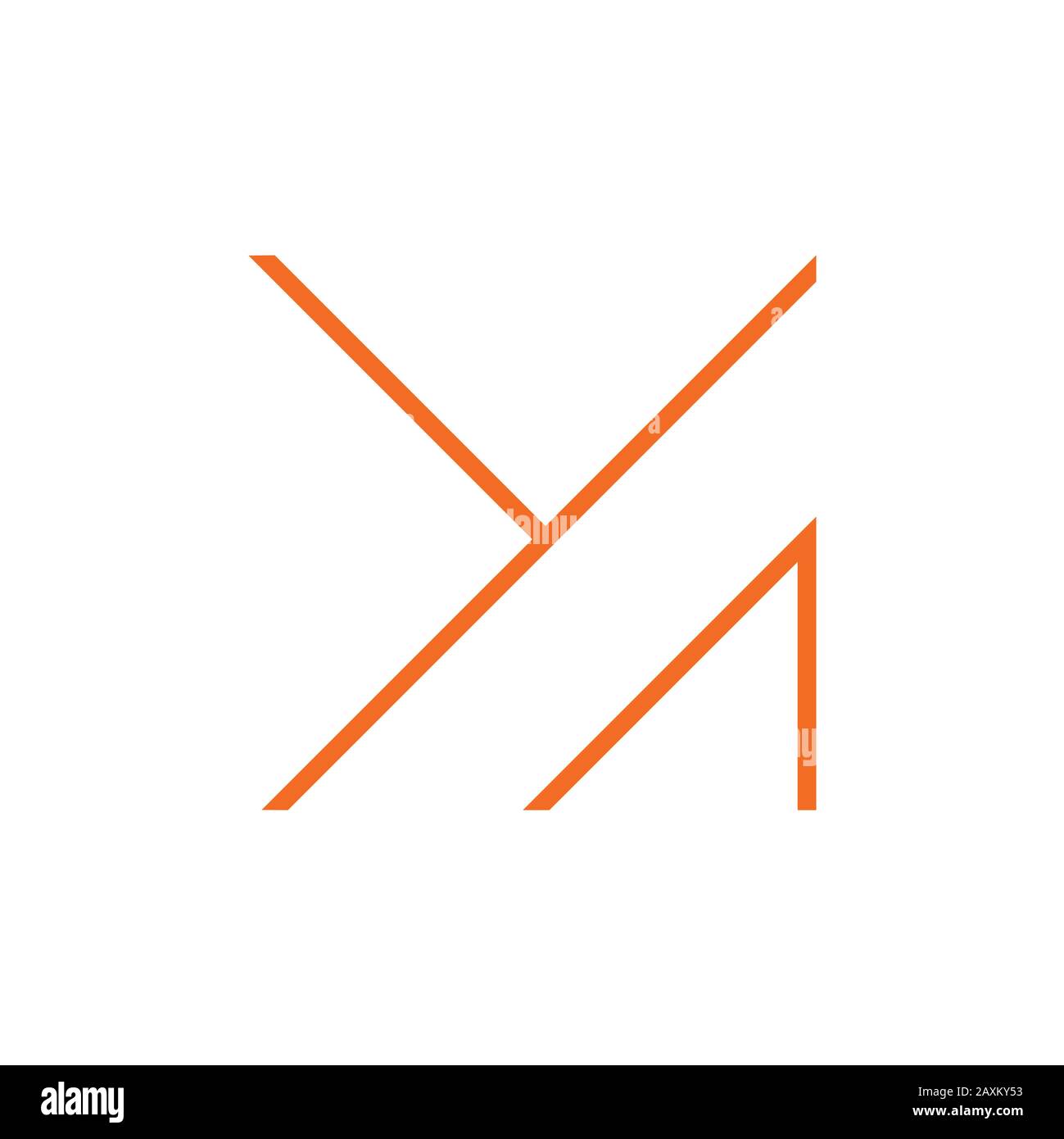 letter ym line geometric arrow square logo vector Stock Vector Image ...