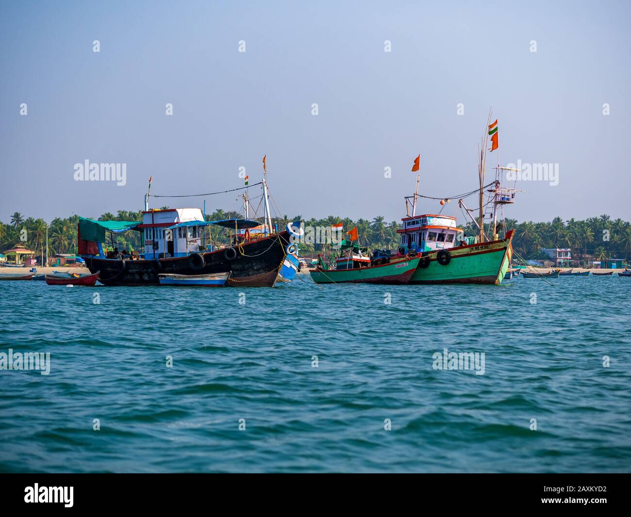 Malvan, India - December 24, 2019 : Tourist Boats and Blue Sea with ...