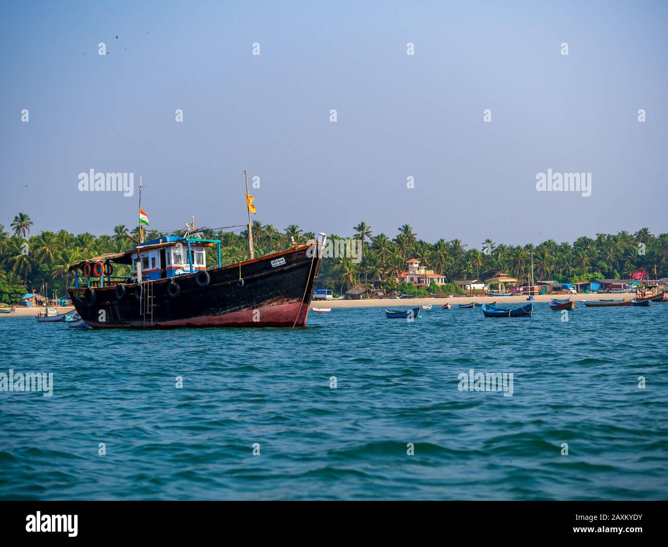 Malvan, India - December 24, 2019 : Tourist Boats and Blue Sea with ...