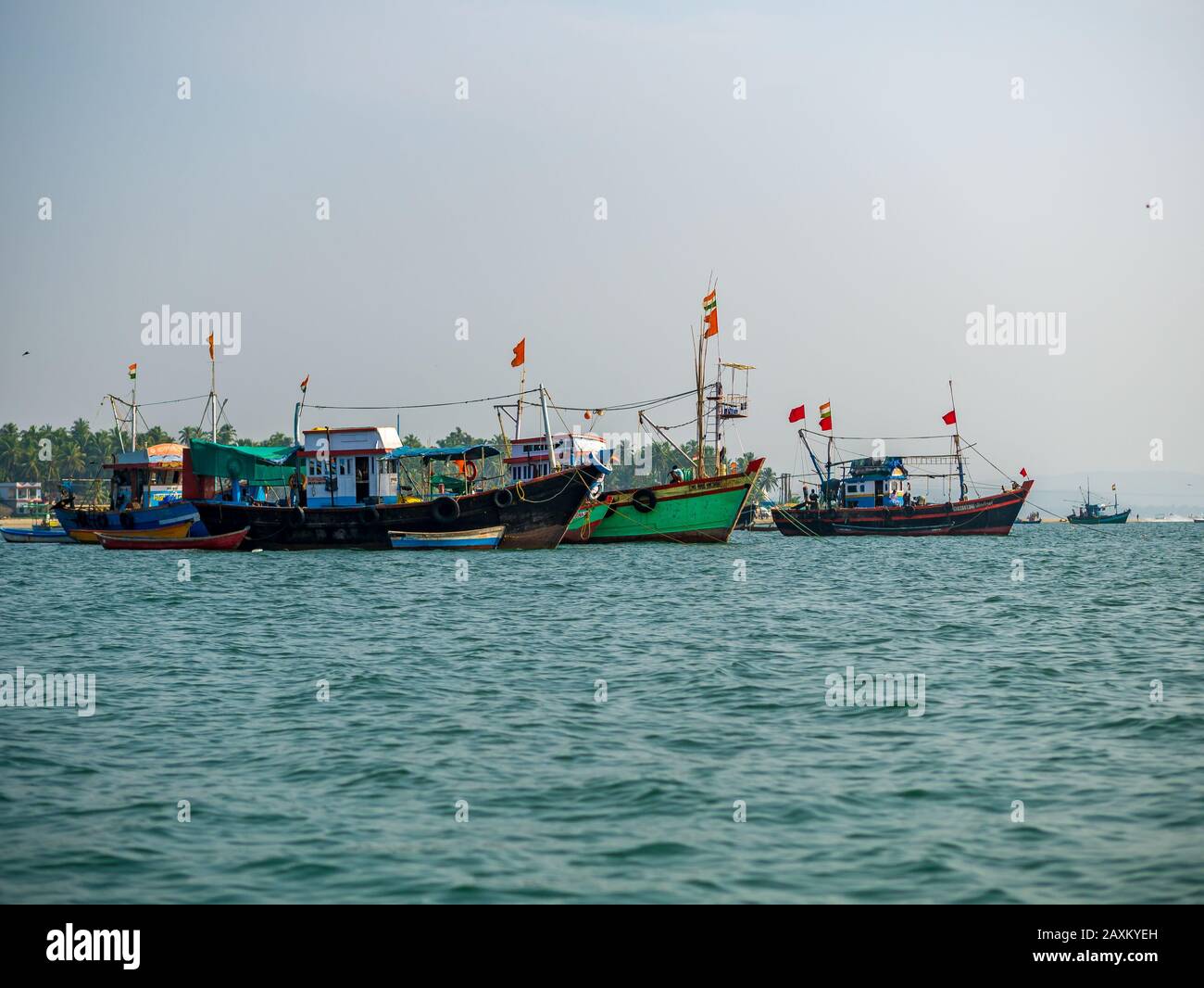 Malvan, India - December 24, 2019 : Tourist Boats and Blue Sea with ...