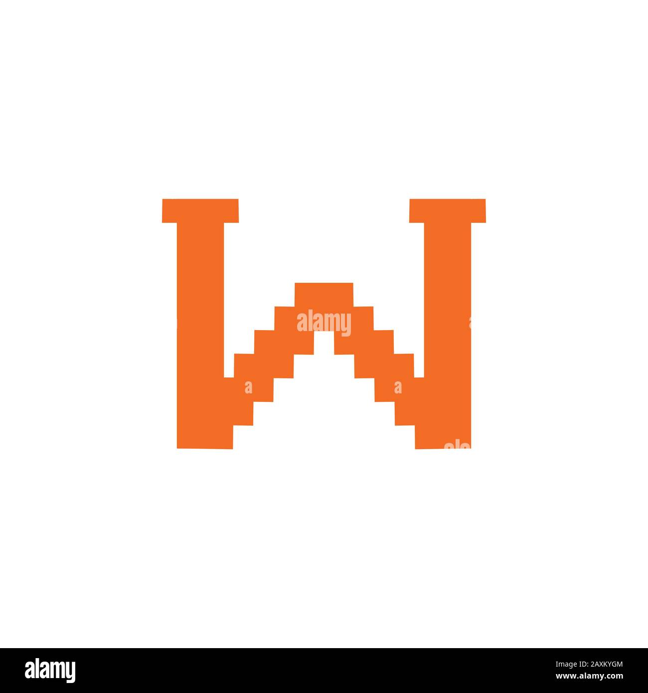 letter w geometric pixels logo vector Stock Vector Image & Art - Alamy