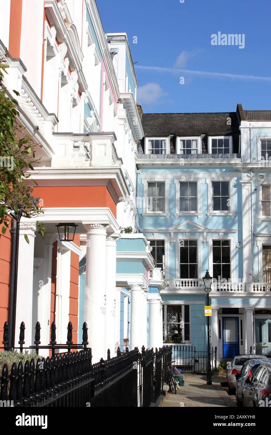 Colourful Georgian Houses in street, Primrose Hill, London Stock Photo ...