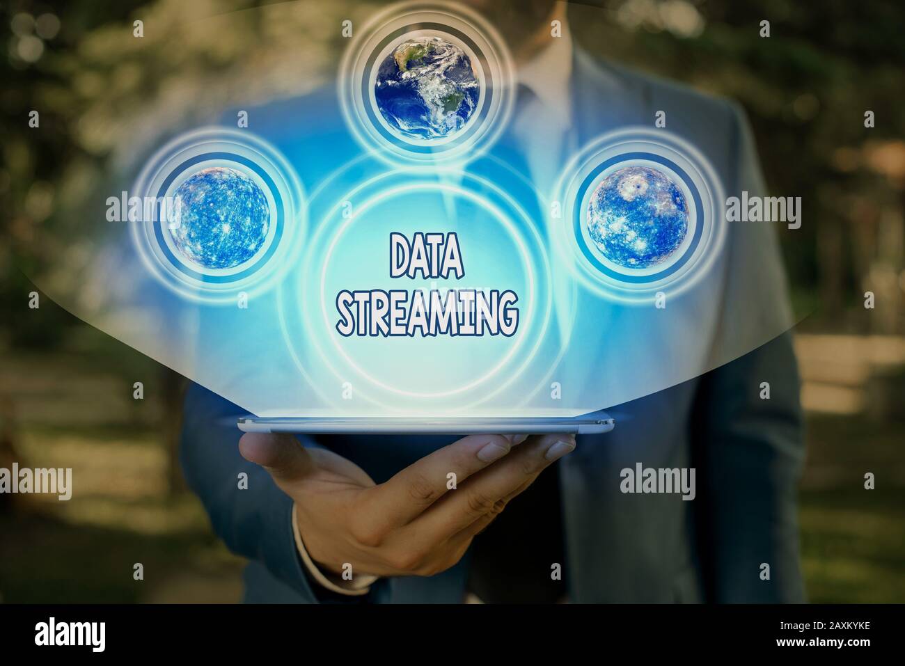 Conceptual hand writing showing Data Streaming. Concept meaning data ...
