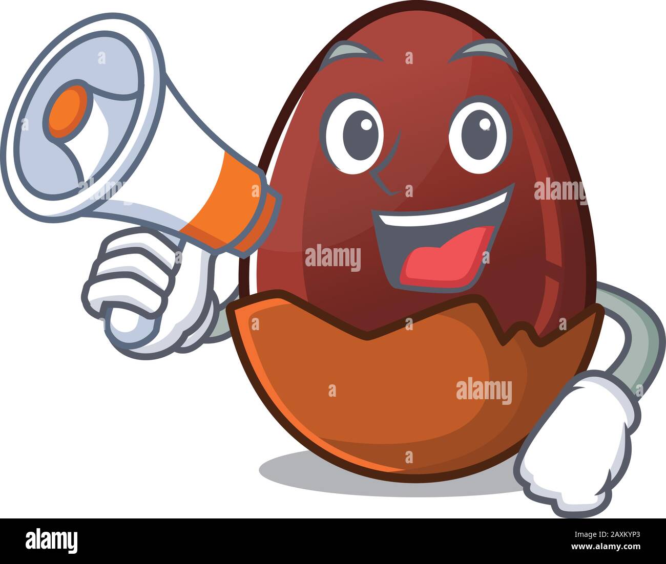 A mascot of chocolate egg speaking on a megaphone Stock Vector Image ...
