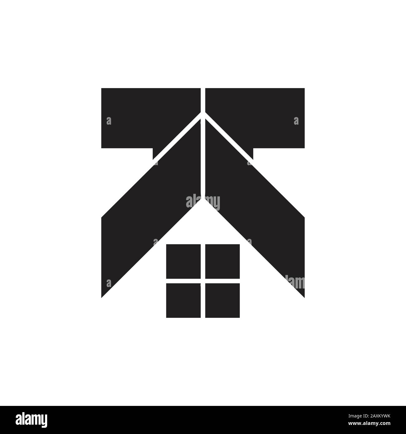 letter t roof window real estate logo vector Stock Vector Image & Art ...