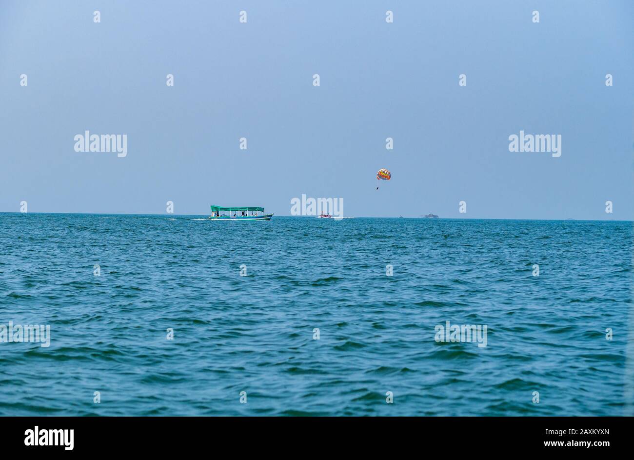 Malvan, India - December 24, 2019 : Tourist Boats and Blue Sea with ...