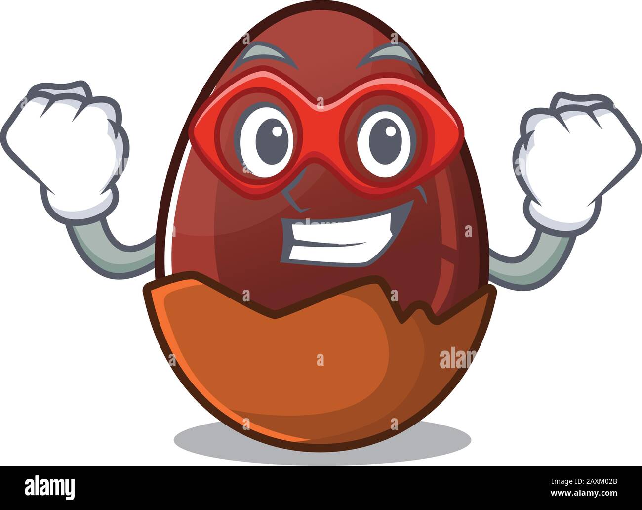 A cartoon concept of chocolate egg performed as a Super hero Stock ...