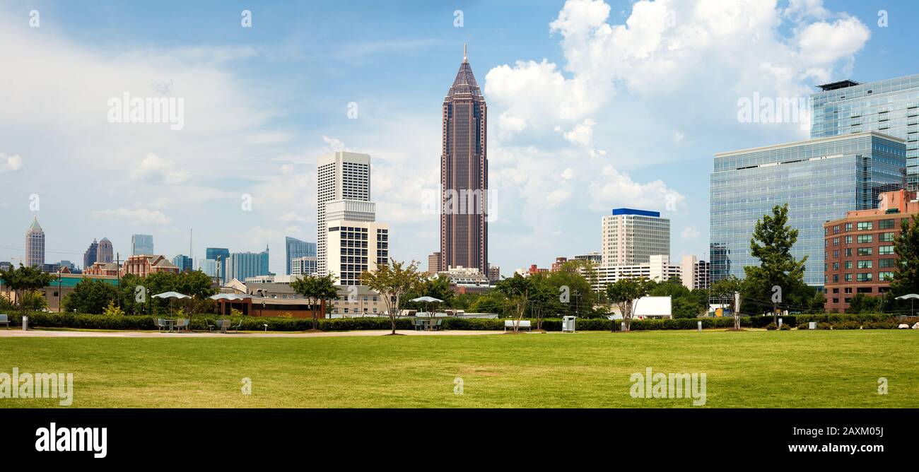 Panoramic city skyline of Atlanta, Georgia, United States Stock Photo ...