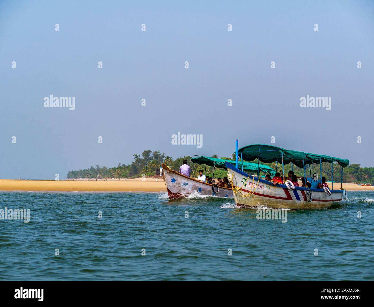 Malvan, India - December 24, 2019 : Tourist Boats and Blue Sea with ...