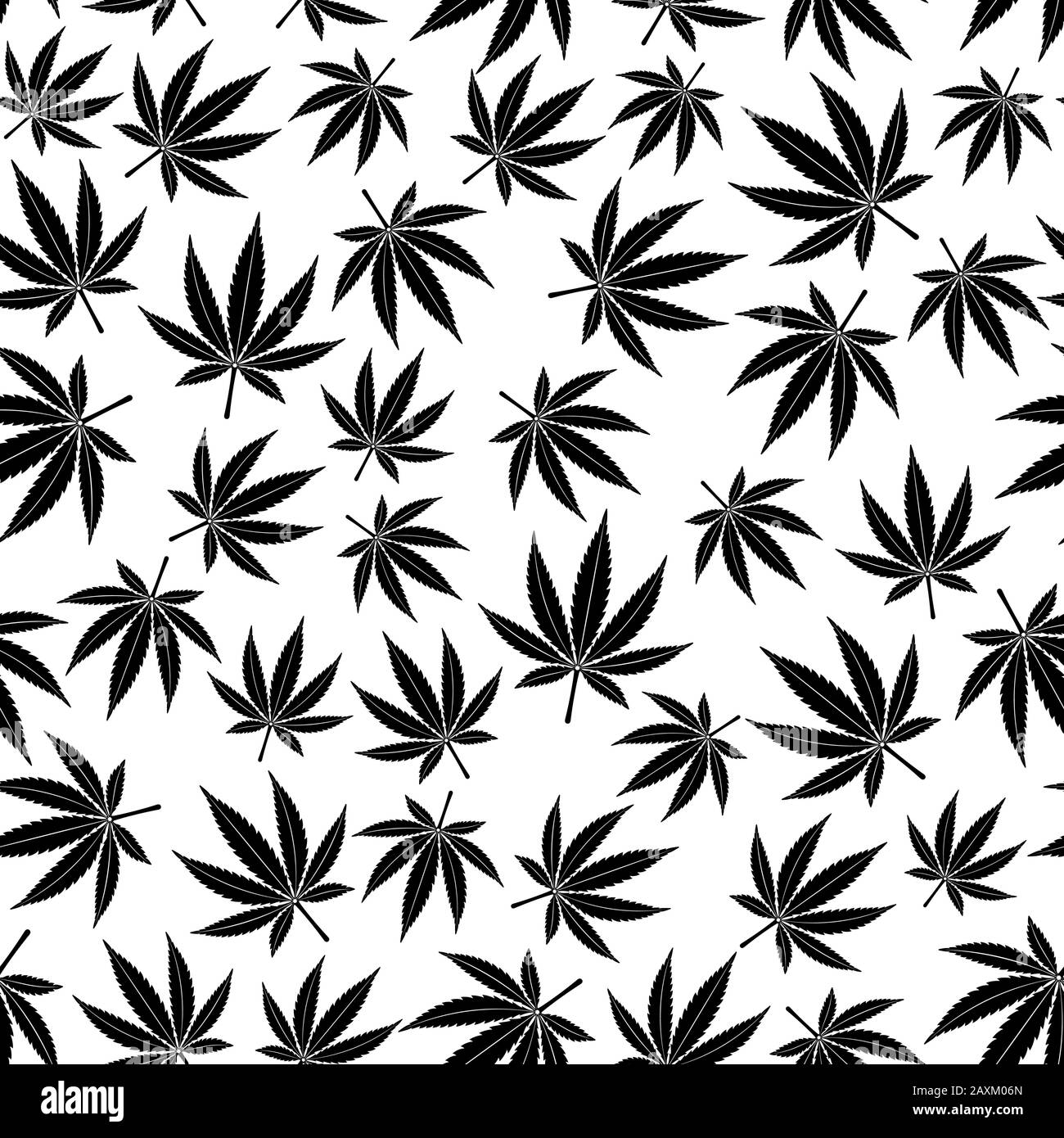 Seamless cannabis leaf pattern Black and White Stock Photos & Images ...