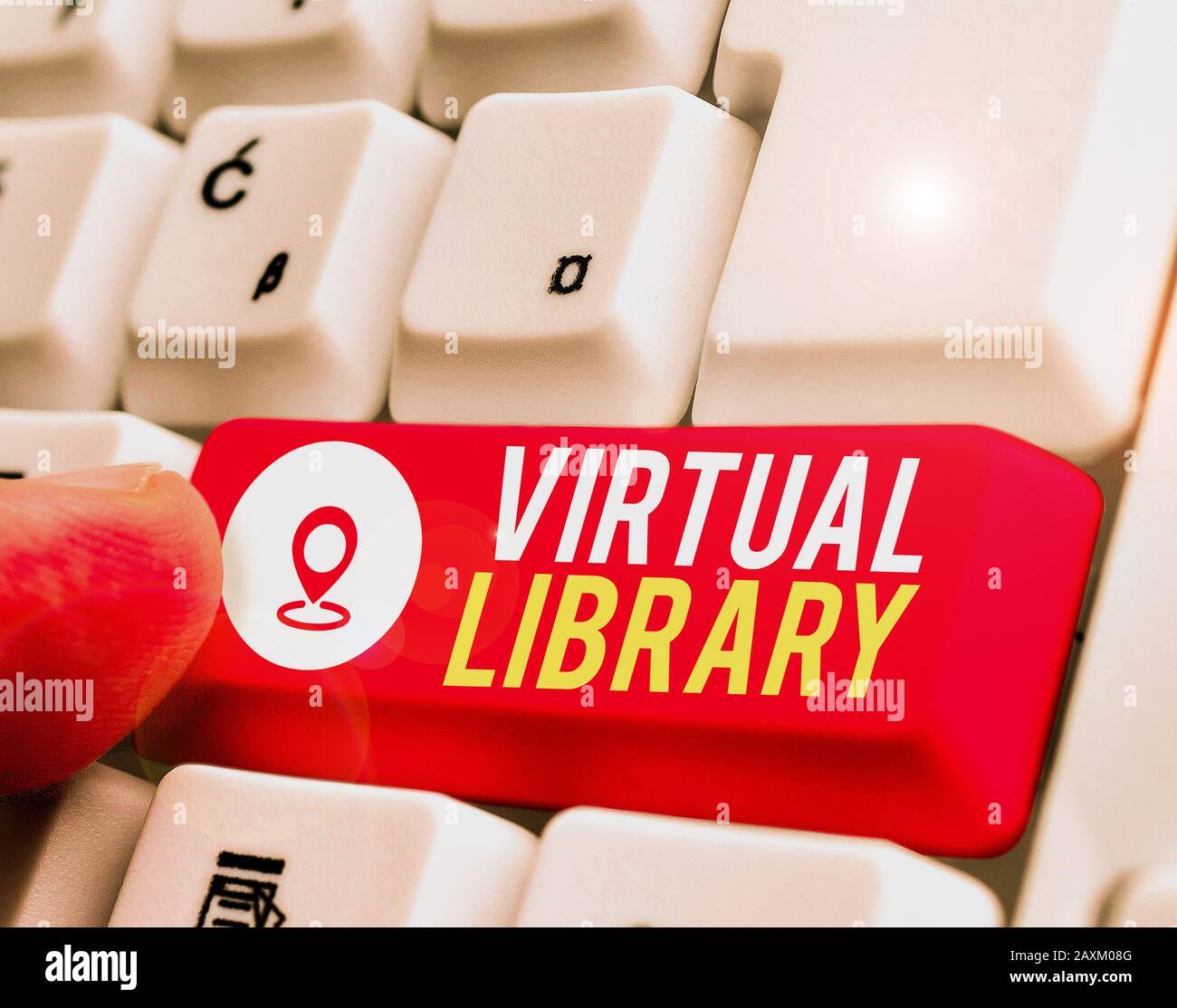 Conceptual hand writing showing Virtual Library. Concept meaning ...