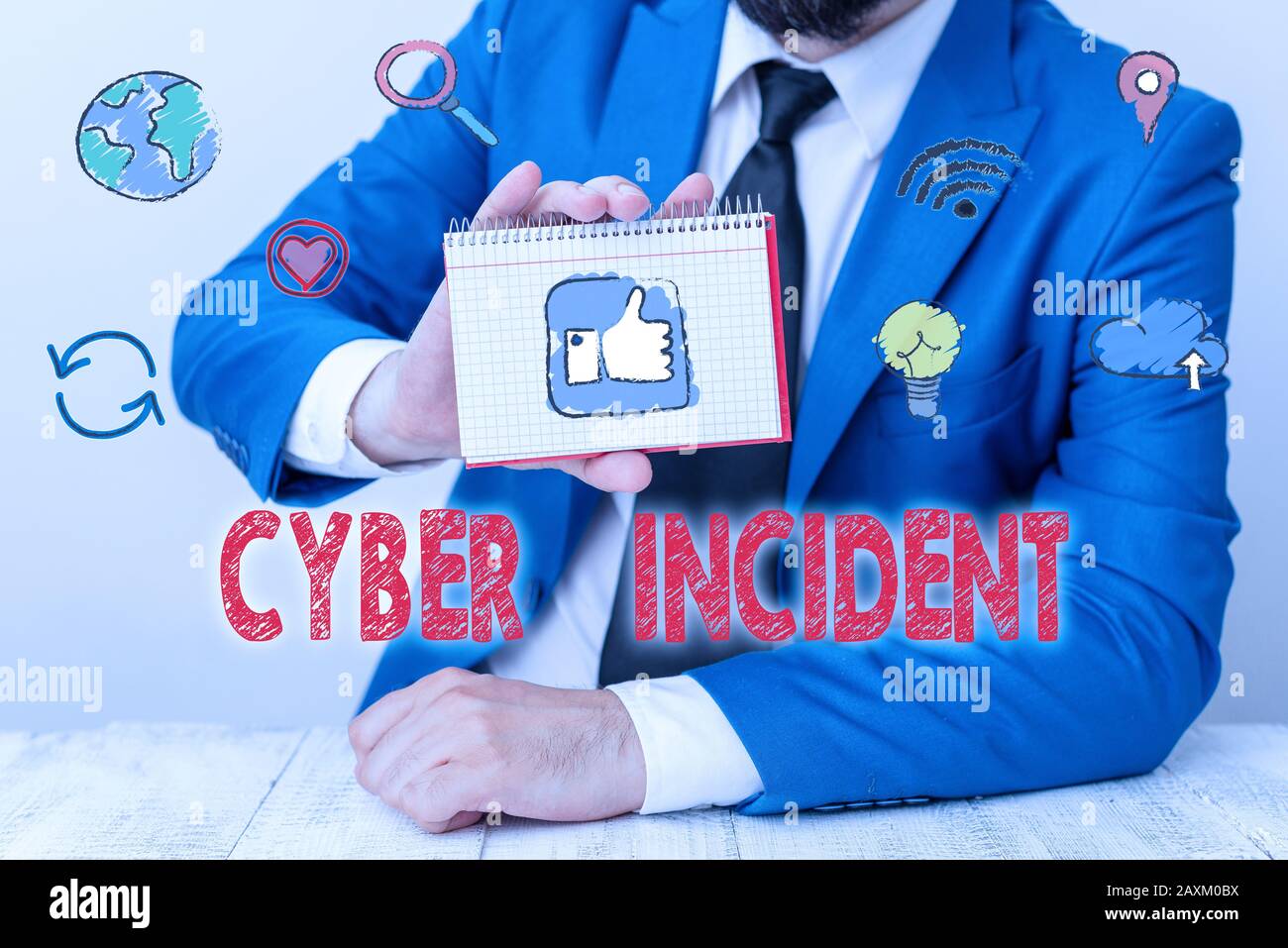 Conceptual hand writing showing Cyber Incident. Concept meaning warning ...