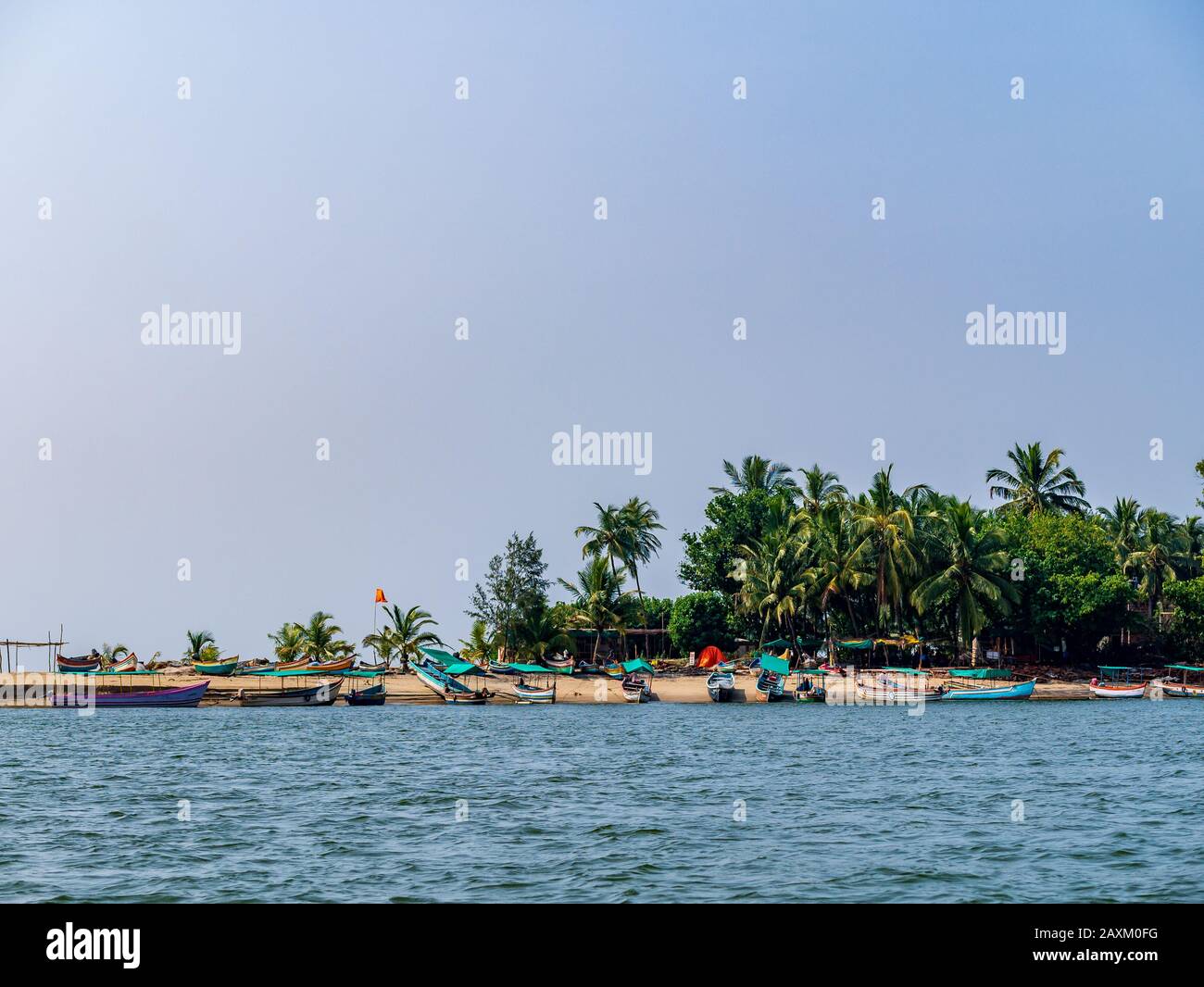 Malvan, India - December 24, 2019 : Tourist Boats and Blue Sea with ...