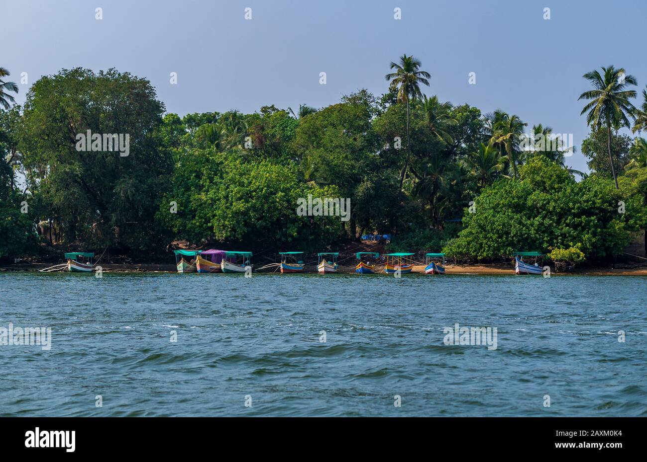 Malvan, India - December 24, 2019 : Tourist Boats and Blue Sea with ...