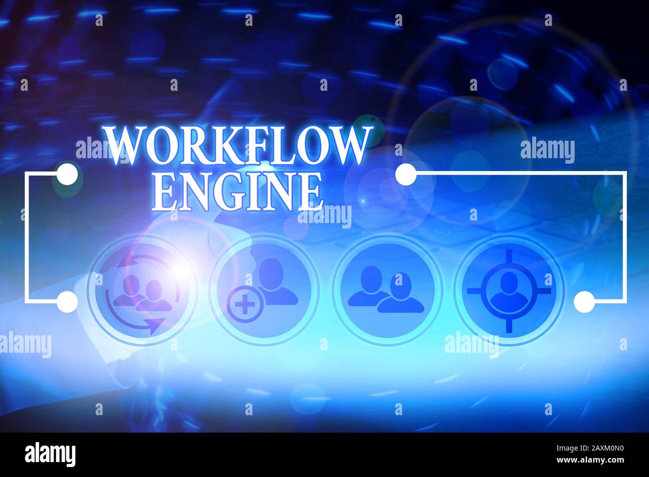 Writing note showing Workflow Engine. Business concept for software ...