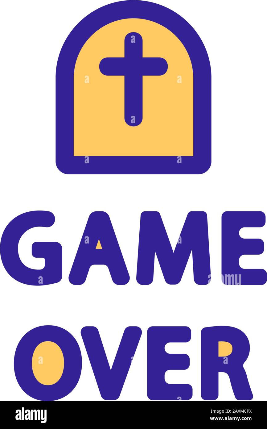End of the game icon vector. Isolated contour symbol illustration Stock ...