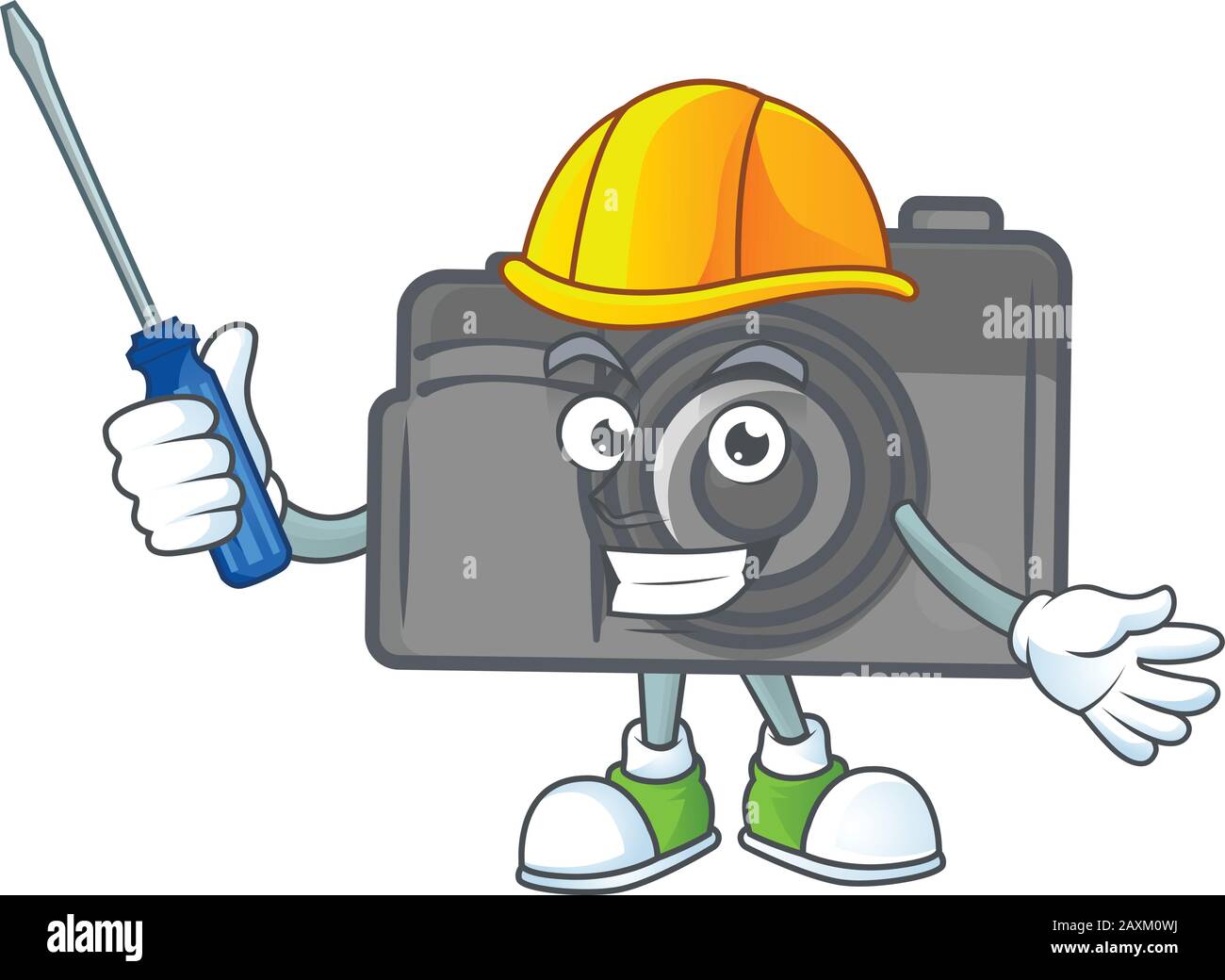 Smart automotive digital camera in cartoon character style Stock Vector ...