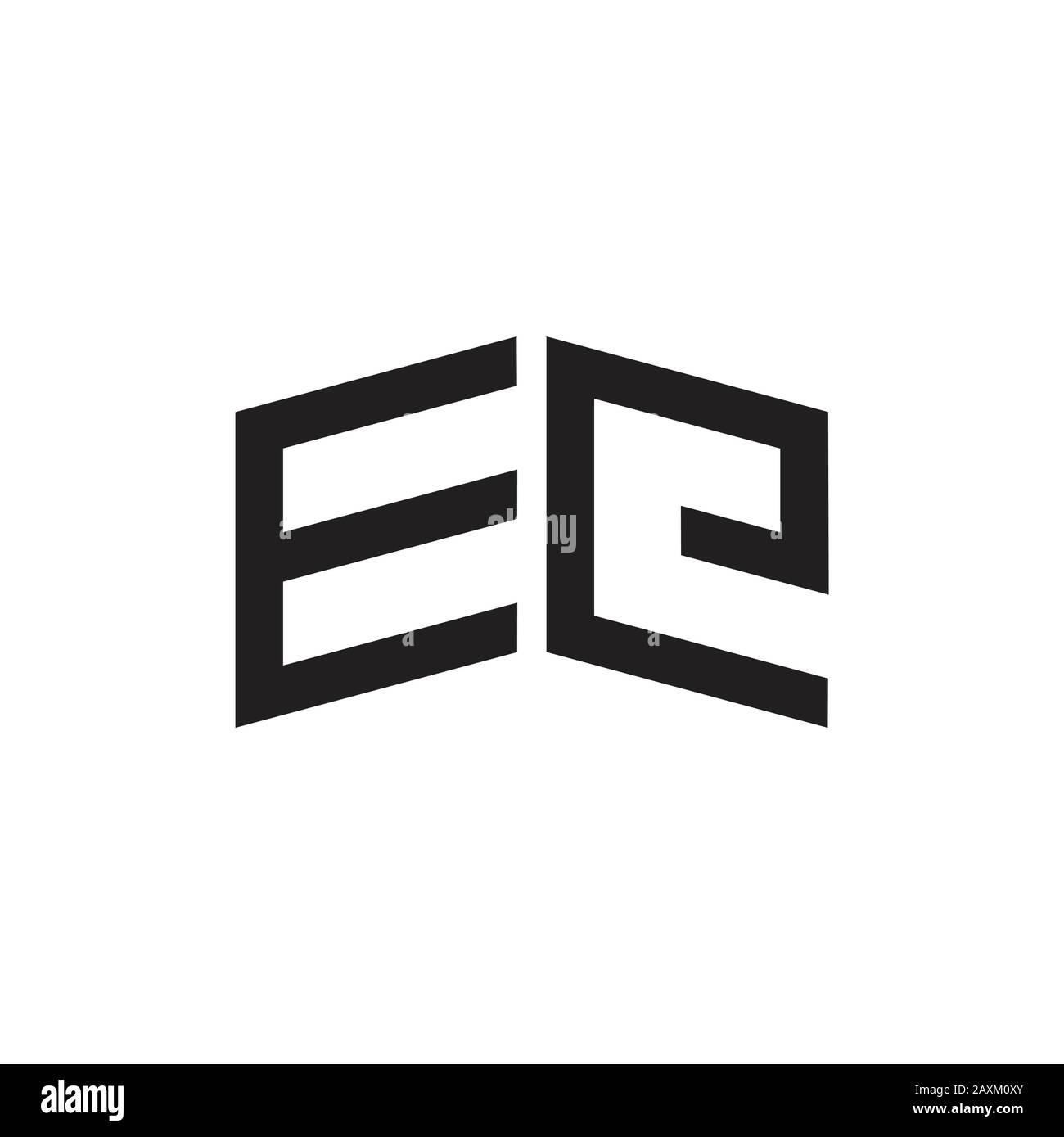 letter ec simple geometric line logo vector Stock Vector Image & Art ...