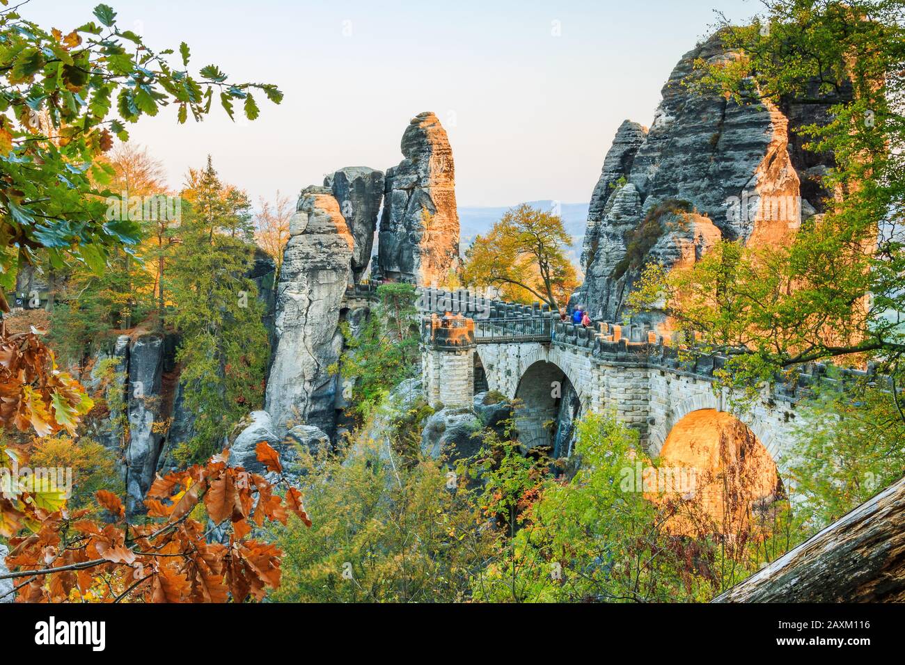 Bastei bridge in Saxon Switzerland. Historic buildings in the Unesco ...