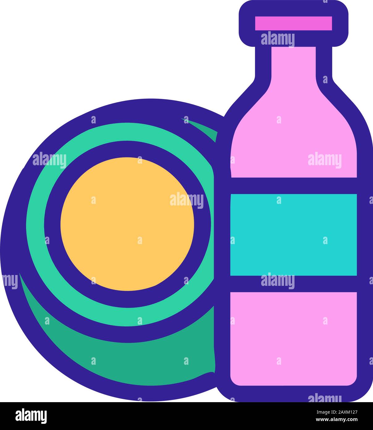 Coconut milk icon vector. Isolated contour symbol illustration Stock ...