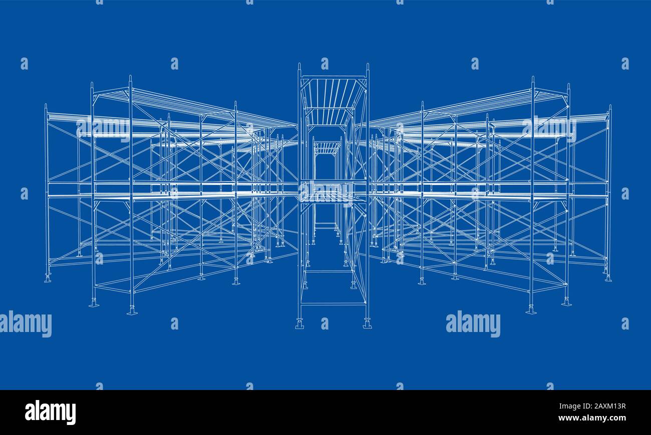 Drawing or sketch of a large shelves. Vector obtained from 3D rendering ...