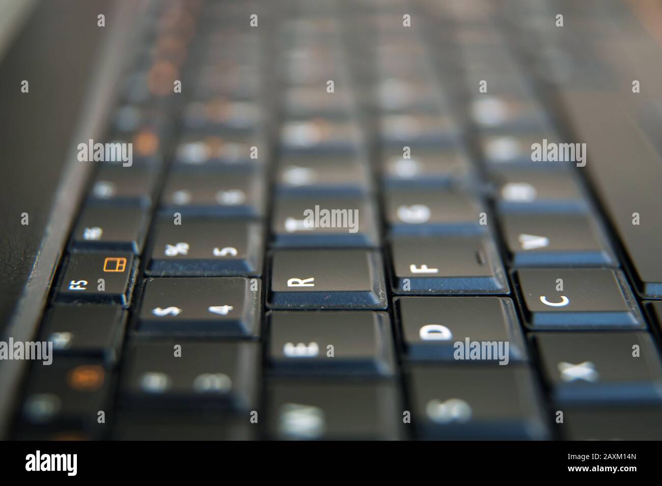 Black and white focus on windows keyboard . Notebook keyboard . Close ...