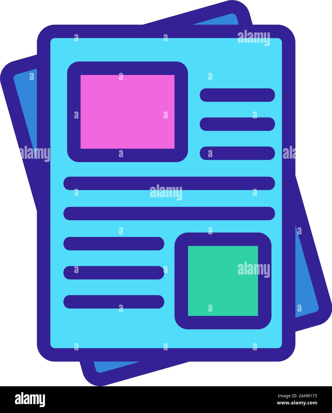 newspaper icon vector. Isolated contour symbol illustration Stock ...