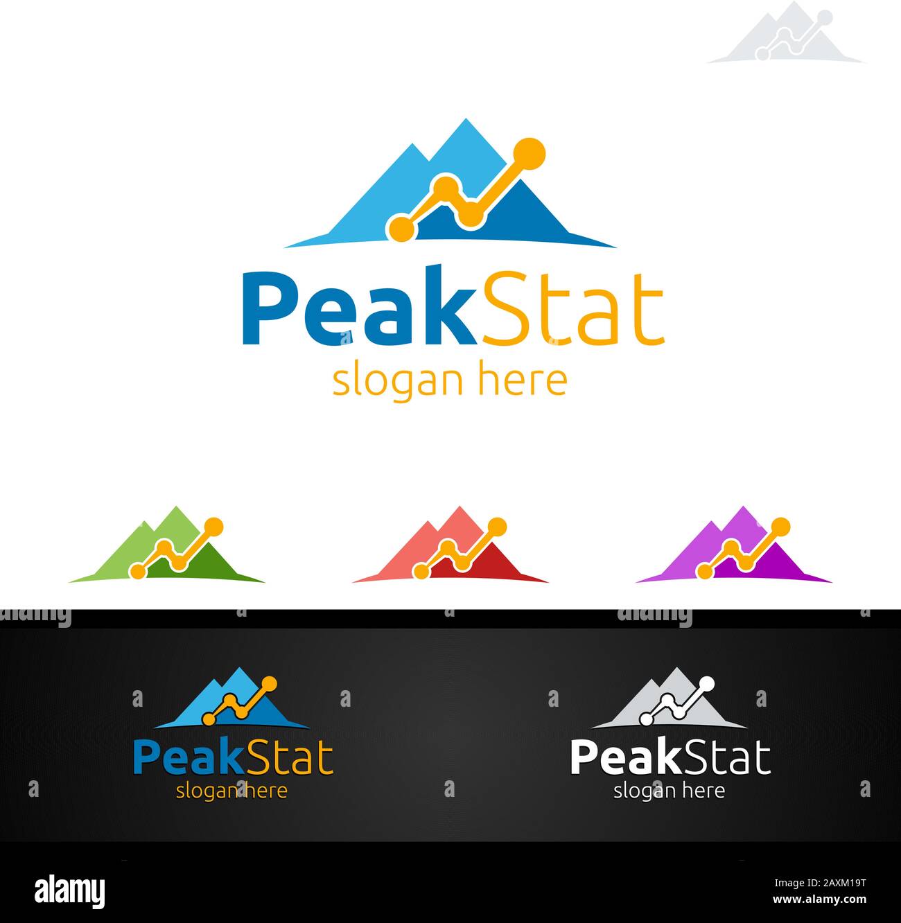 Peak Stat Marketing Financial Advisors Logo Design Template Icon Stock ...