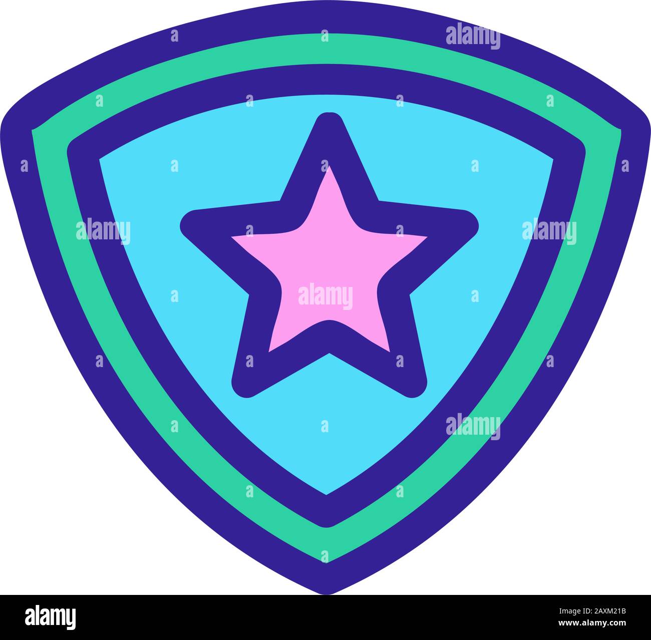Super Hero Shield Icon Vector. Isolated contour symbol illustration ...