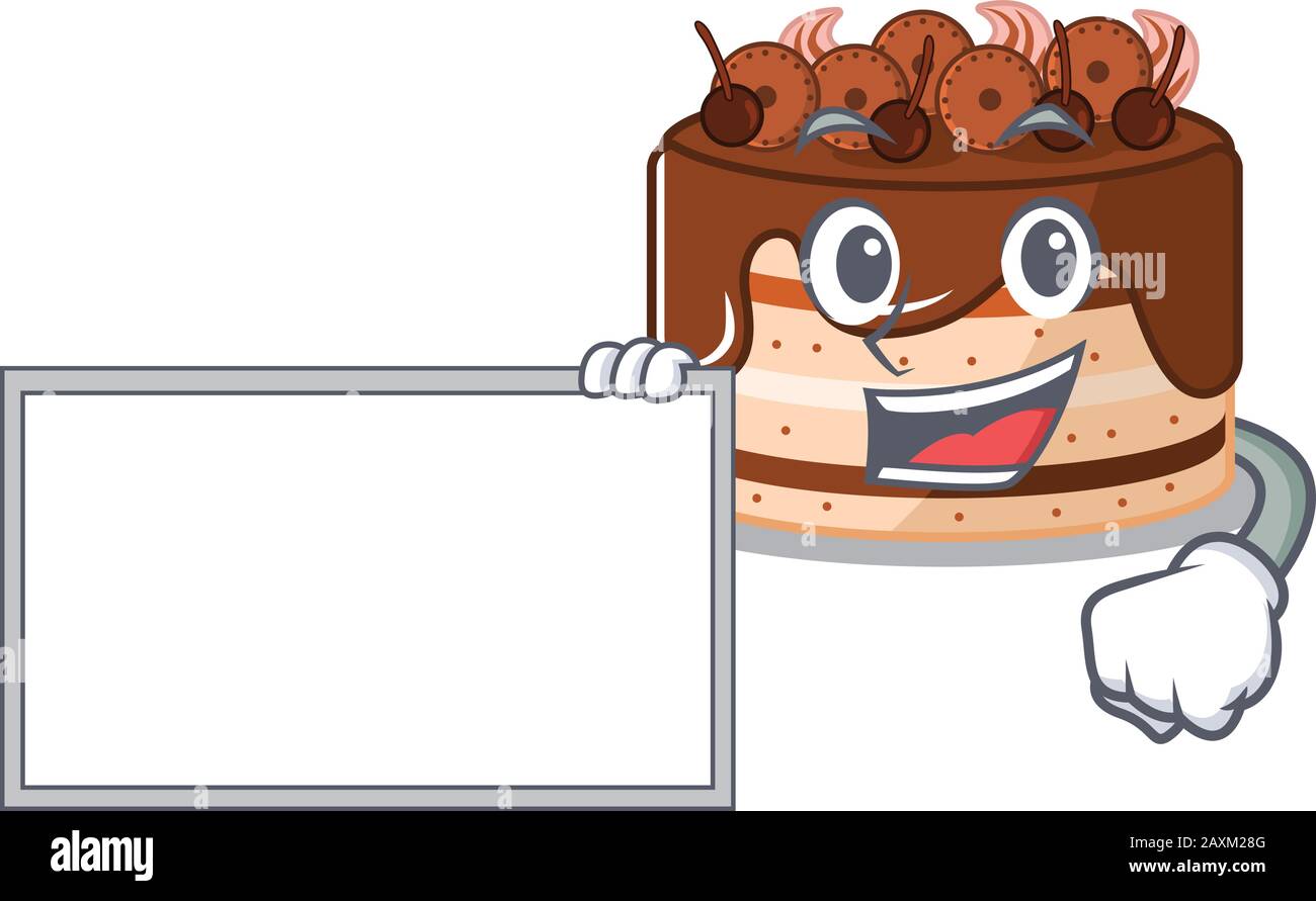 cartoon character of chocolate cake design concept bring a board Stock ...