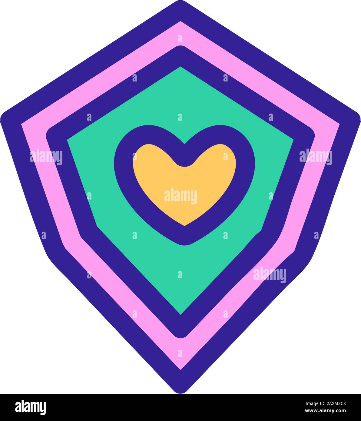 Super Hero Shield Icon Vector. Isolated contour symbol illustration ...