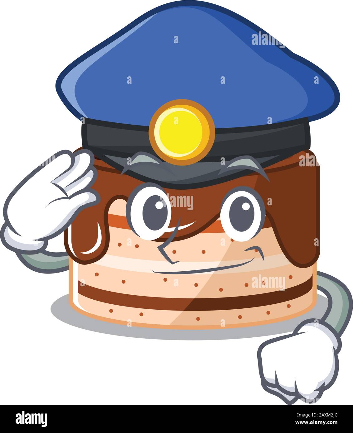 A manly chocolate cake Cartoon concept working as a Police officer ...