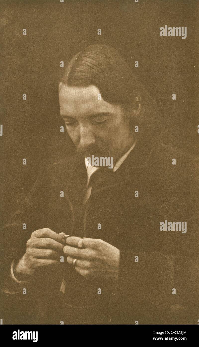 Circa 1890 photograph of Robert Louis Stevenson (1850-1894) printed in ...
