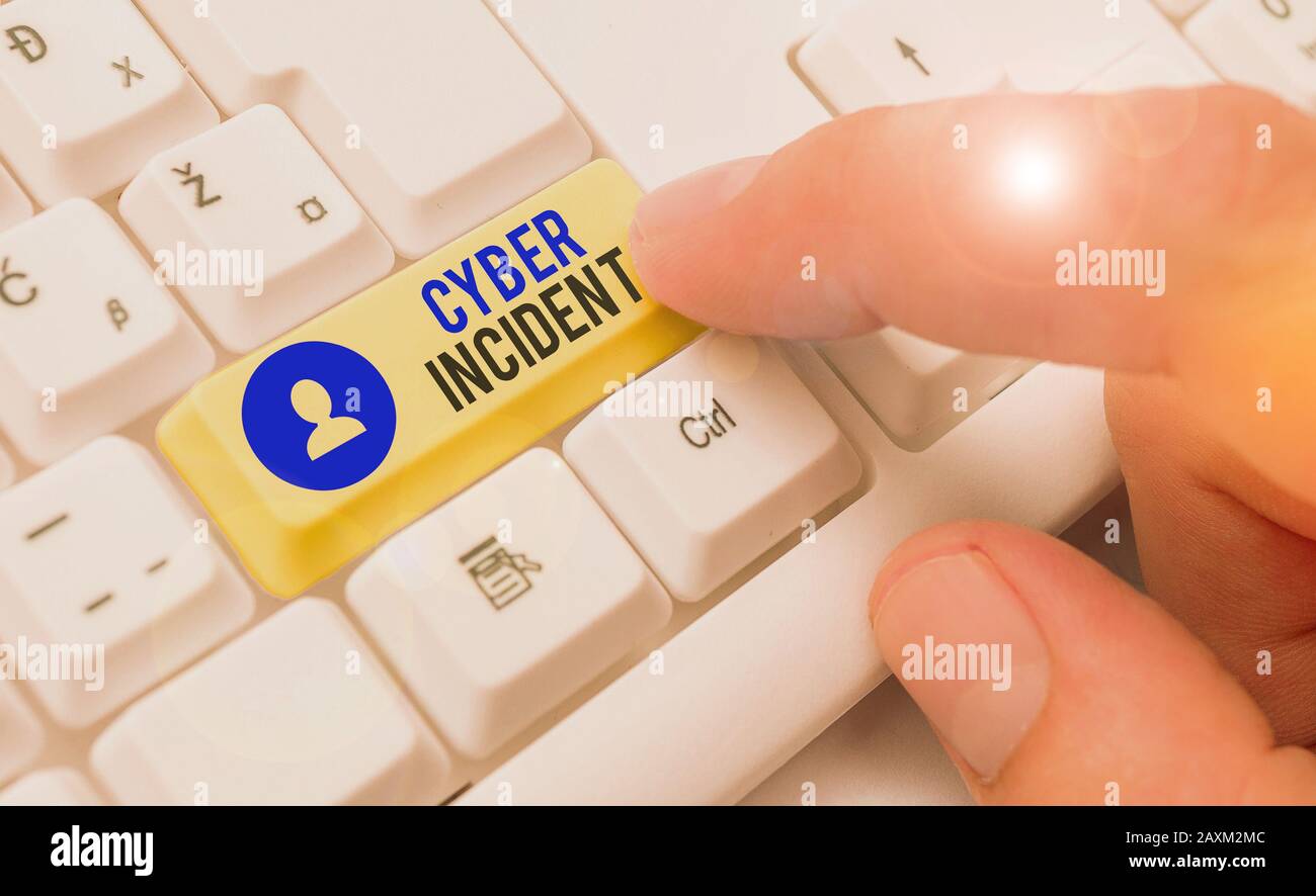 Writing note showing Cyber Incident. Business concept for warning that ...