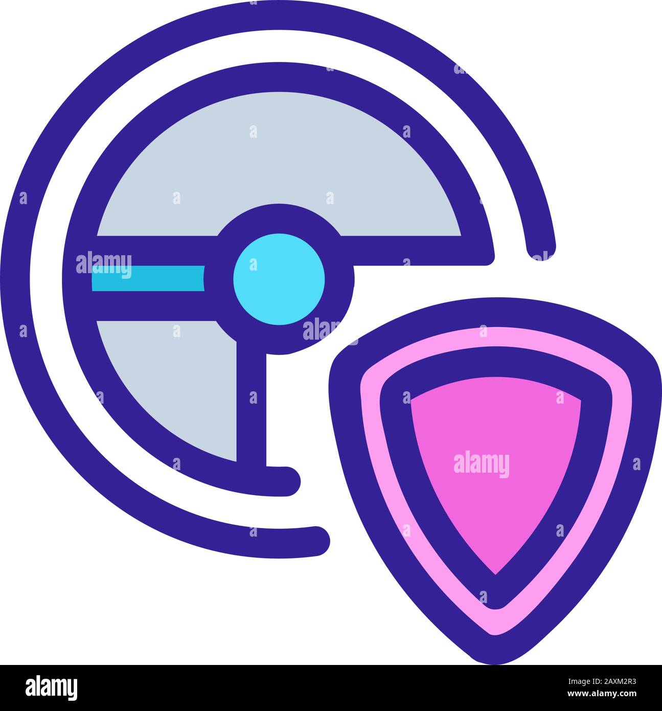 Car protection icon vector. Isolated contour symbol illustration Stock ...